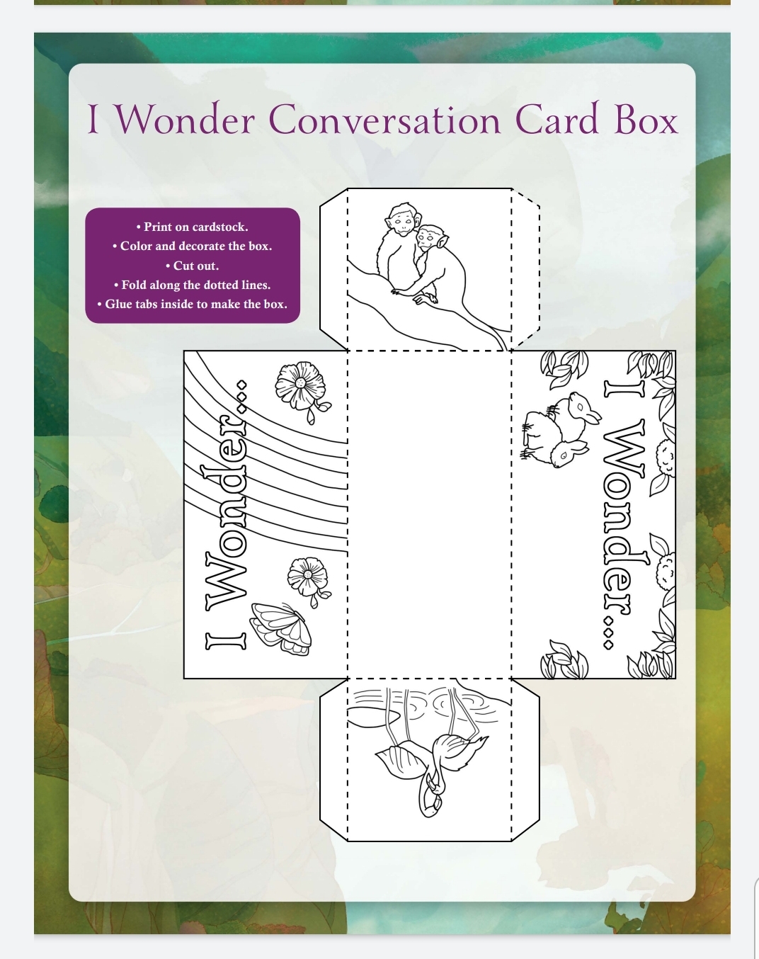 FREE! Two WONDERful Activity Packs to Accompany I Wonder. | Glenys Nellist